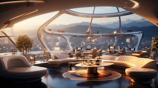 Premium AI Image | Futuristic Hub Tech Company Headquarters Premium AI Image | Futuristic Hub Tech Company Headquarters