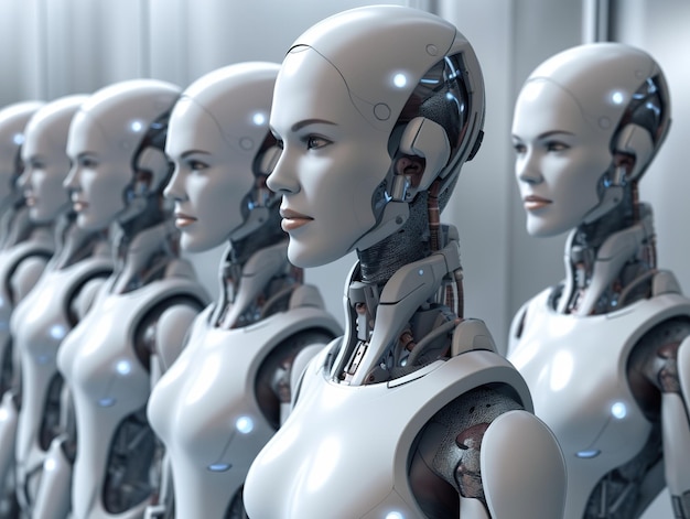 Premium AI Image | futuristic Humanoid robot Premium AI Image | futuristic Humanoid robot