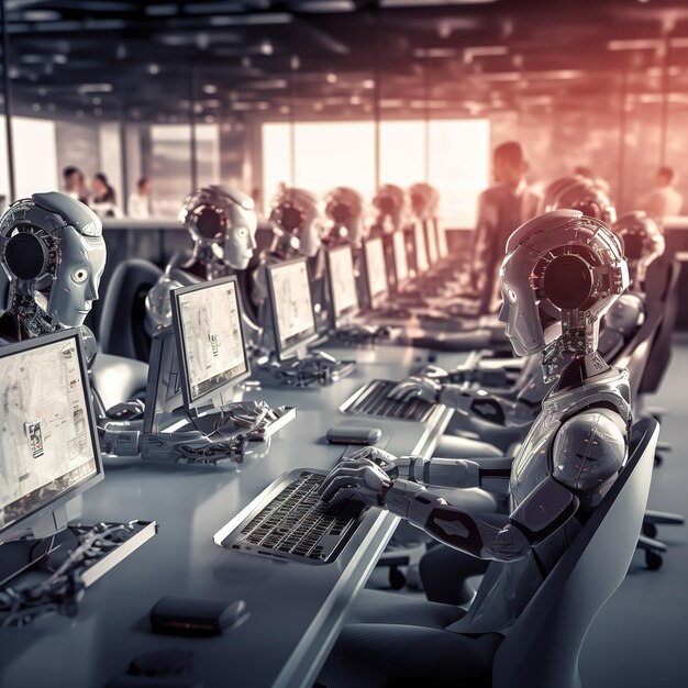 Premium AI Image | futuristic Humanoid robot Premium AI Image | futuristic Humanoid robot