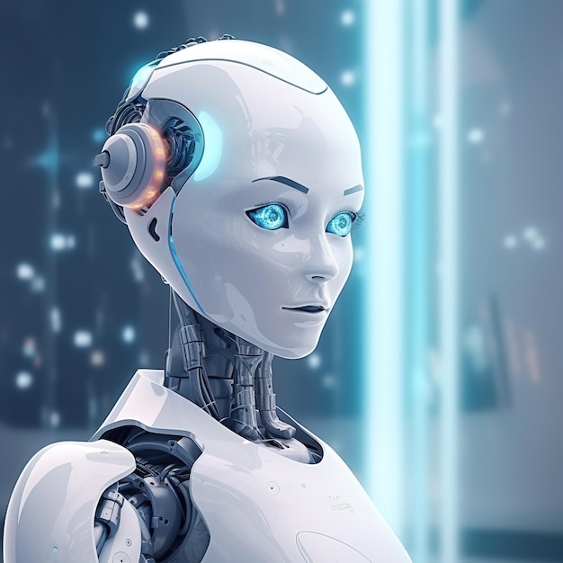 Premium AI Image | futuristic Humanoid robot Premium AI Image | futuristic Humanoid robot