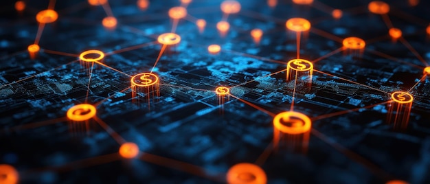 Futuristic network connection with glowing nodes showcasing digital ... Futuristic network connection with glowing nodes showcasing digital ...