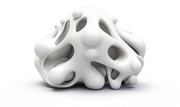 Premium Ai Image Futuristic Object White On Background Abstract Shape