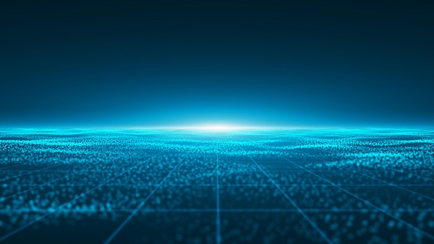 Premium Photo | Futuristic point wave Cyber big data flow Blockchain data fields Network line ...