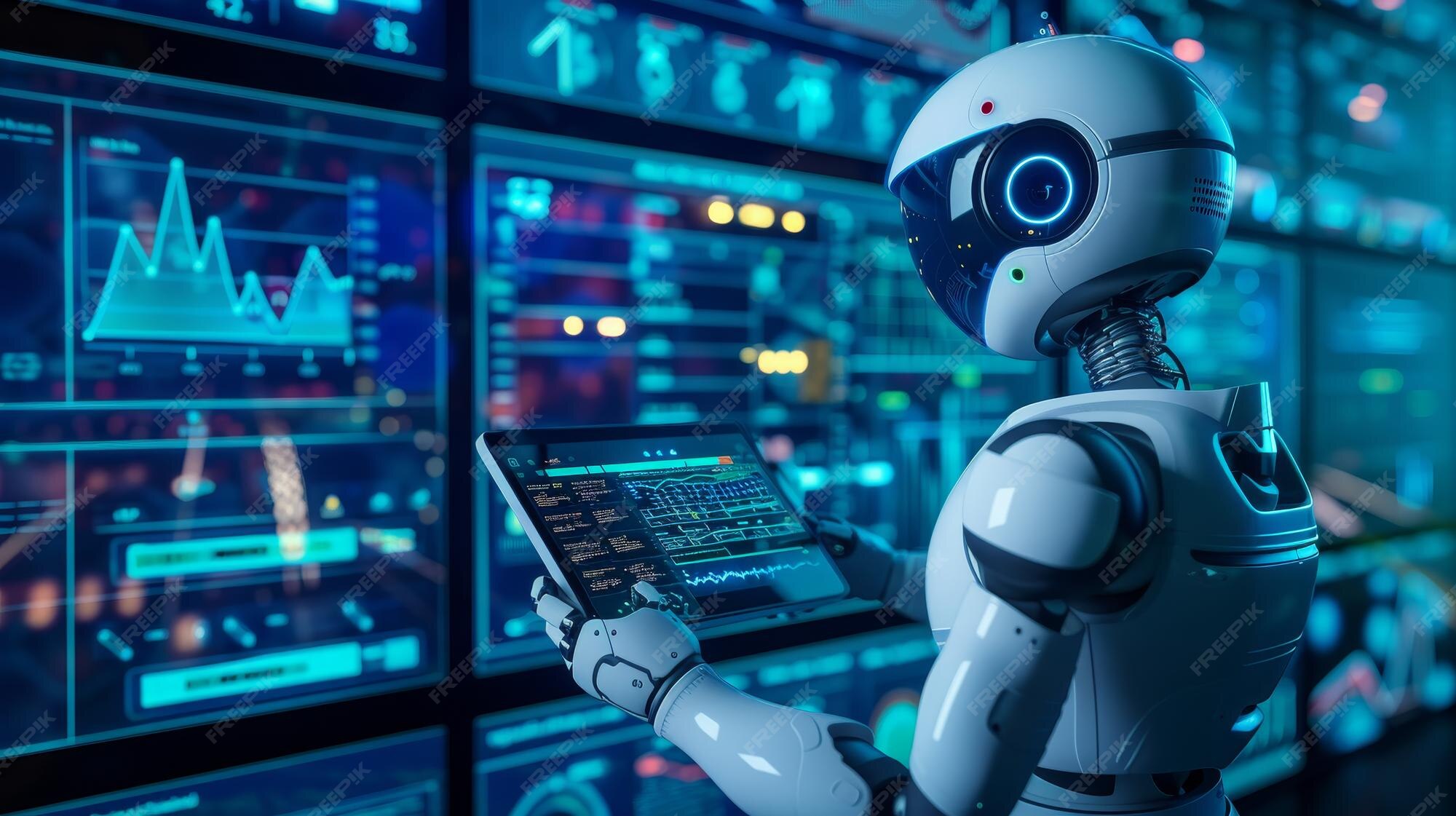 Premium Photo | A futuristic robot accountant crunching numbers in a ... Premium Photo | A futuristic robot accountant crunching numbers in a ...