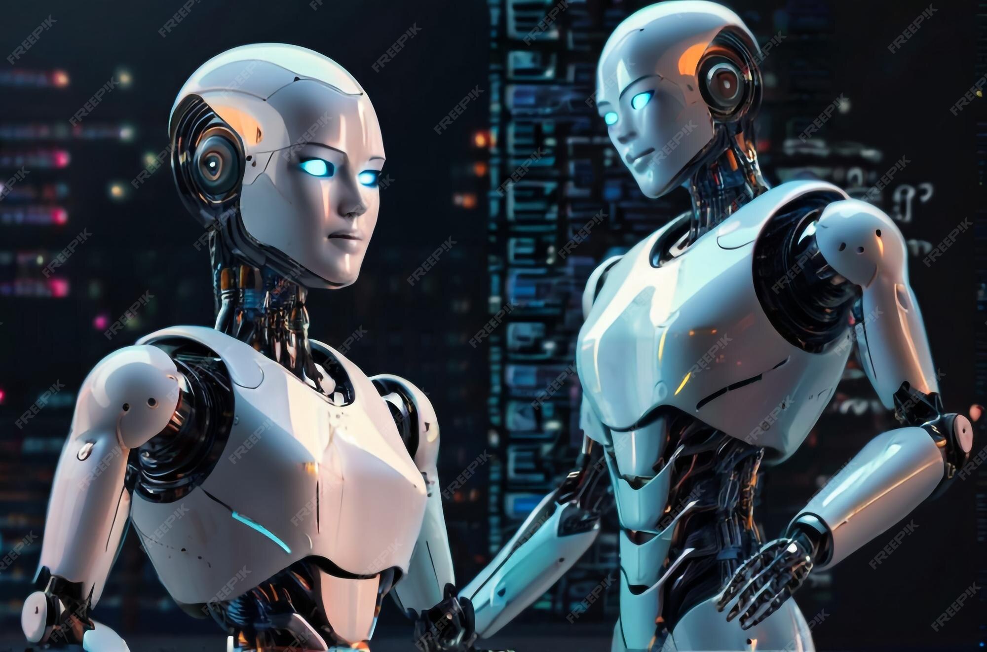 Premium Photo | Futuristic robot artificial intelligence huminoid AI ...