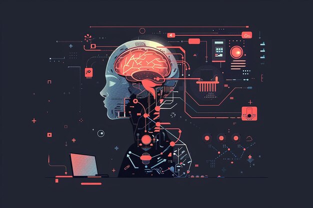 Futuristic robot working in data technology generated by AI | Premium ... Futuristic robot working in data technology generated by AI | Premium ...