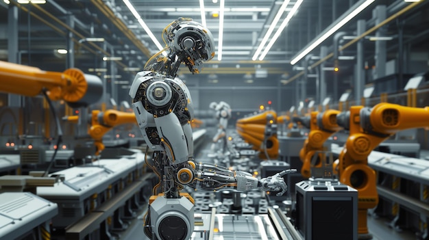 Premium Photo | Futuristic Robotic Assembly Line Premium Photo | Futuristic Robotic Assembly Line