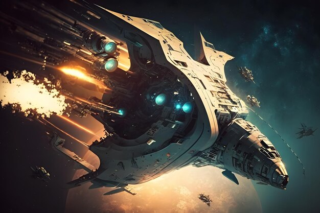 Premium AI Image | Futuristic scene with astronauts in space exploring ... Premium AI Image | Futuristic scene with astronauts in space exploring ...