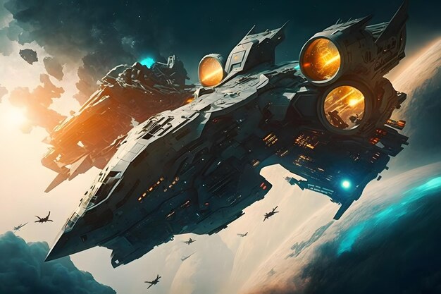 Premium AI Image | Futuristic scene with astronauts in space exploring ... Premium AI Image | Futuristic scene with astronauts in space exploring ...