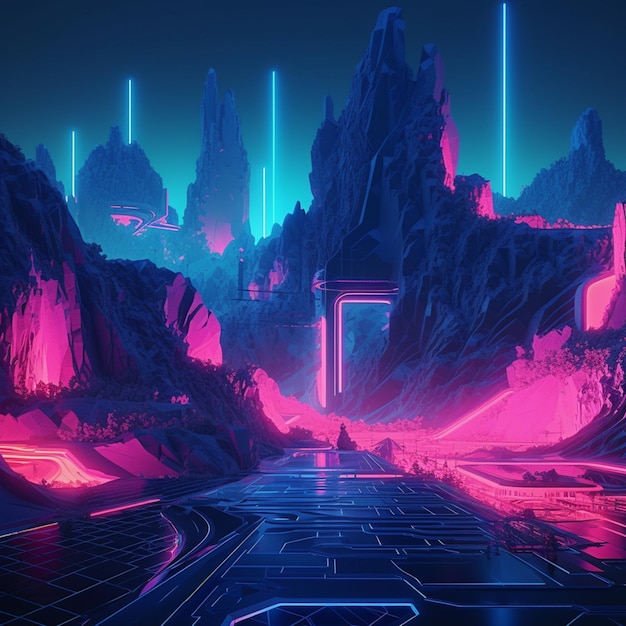 Premium AI Image | futuristic sci fi landscape with a futuristic city ... Premium AI Image | futuristic sci fi landscape with a futuristic city ...