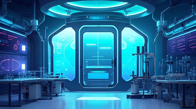 Premium AI Image | Futuristic science lab background Premium AI Image | Futuristic science lab background