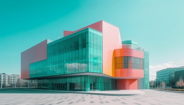 Premium AI Image | Futuristic skyscraper reflects vibrant city life in ... Premium AI Image | Futuristic skyscraper reflects vibrant city life in ...