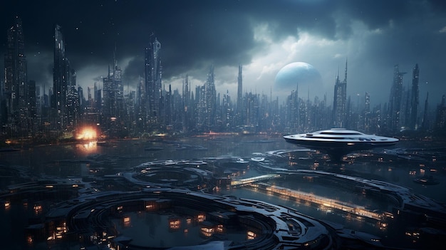 Premium AI Image | Futuristic smart city concept illustration Premium AI Image | Futuristic smart city concept illustration