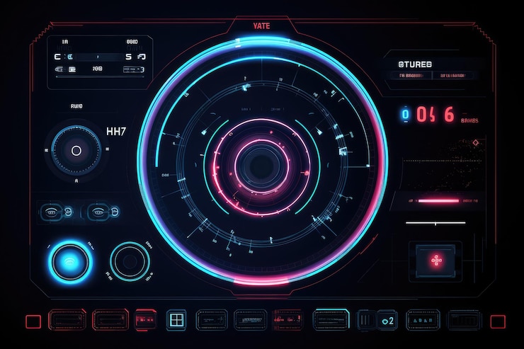 Premium Photo | Futuristic Sound Board With Neon Lights HighTech Audio ...