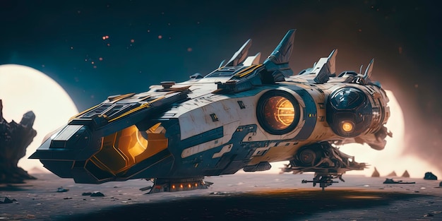 Premium Photo | Futuristic spaceship in space Premium Photo | Futuristic spaceship in space