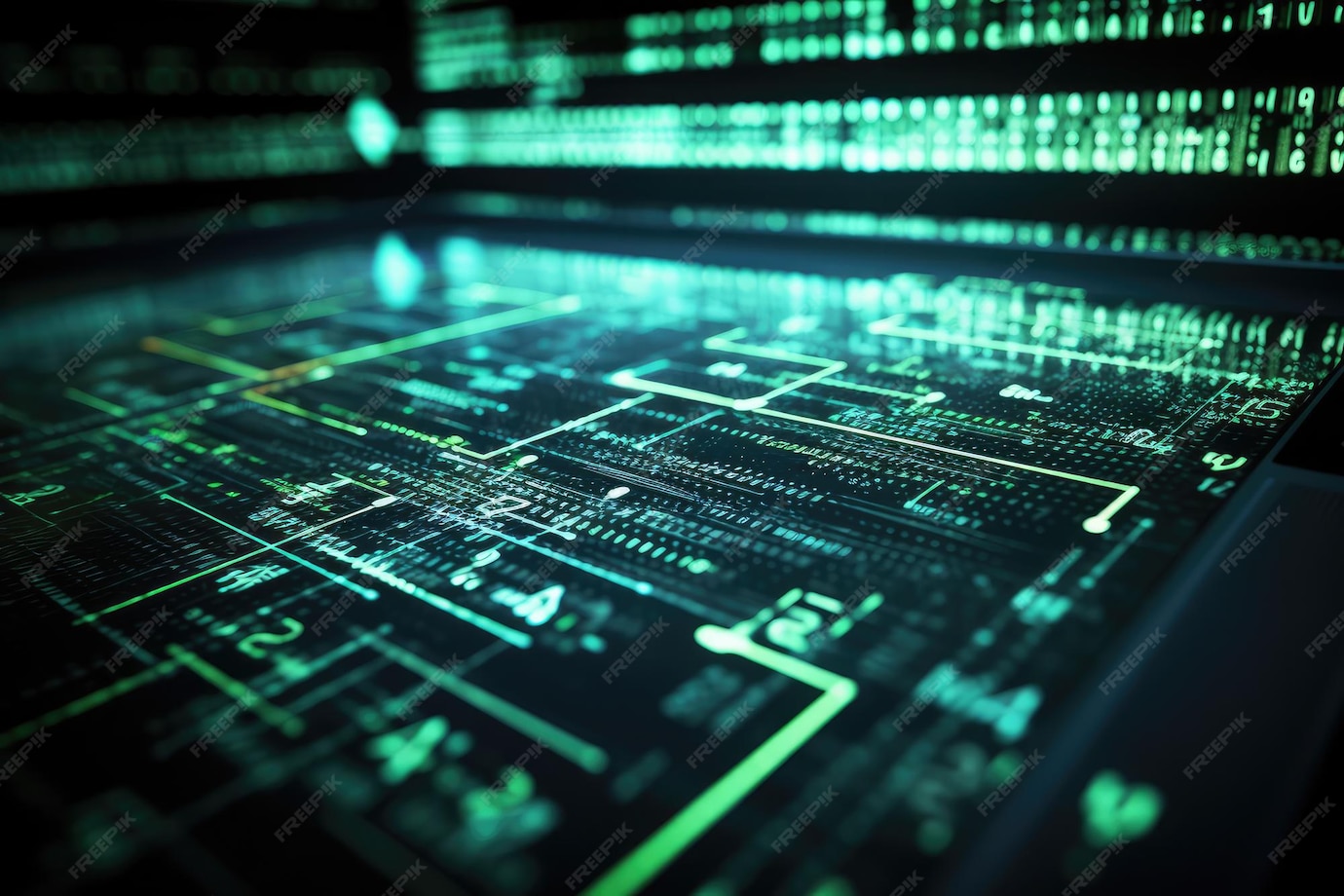 Premium Photo | Futuristic technological background with binary code 3D Rendering Coding ...