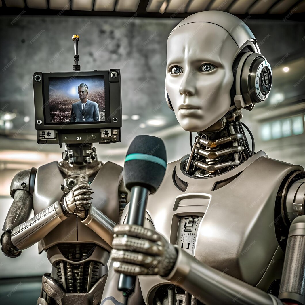 Futuristic TV news with a robotic twist Two AI robots conduct an ... Futuristic TV news with a robotic twist Two AI robots conduct an ...
