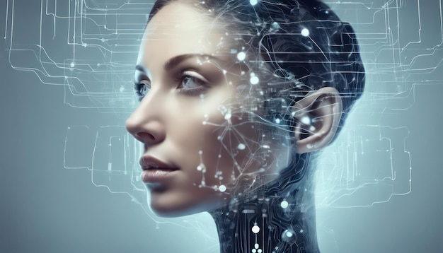 Premium Photo | Futuristic woman with digital brain interface Premium Photo | Futuristic woman with digital brain interface
