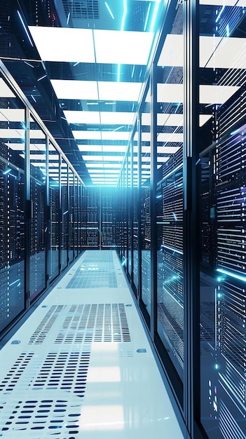 Futuristic working data center | Premium AI-generated image Futuristic working data center | Premium AI-generated image