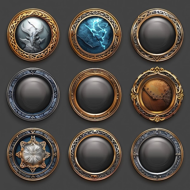 Premium Photo Game Round Interface Frames Cartoon Ui Circle Game