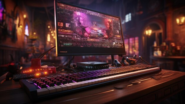 Premium AI Image | Gaming computer setup HD 8K wallpaper Stock ... Premium AI Image | Gaming computer setup HD 8K wallpaper Stock ...
