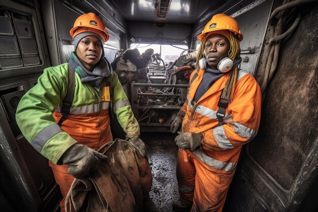 Premium Photo | Garbage collector Two garbagemen working together on ... Premium Photo | Garbage collector Two garbagemen working together on ...
