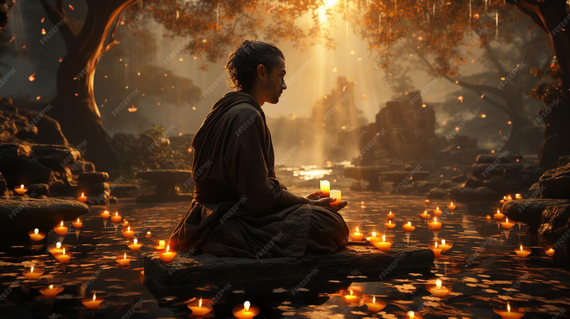 Premium AI Image | gautama enlightened under bodhi tree Premium AI Image | gautama enlightened under bodhi tree
