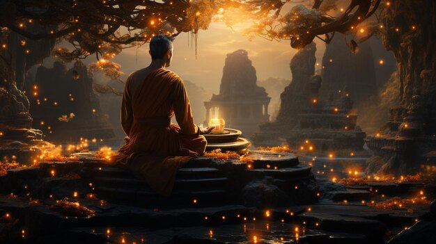 Premium AI Image | gautama enlightened under bodhi tree Premium AI Image | gautama enlightened under bodhi tree