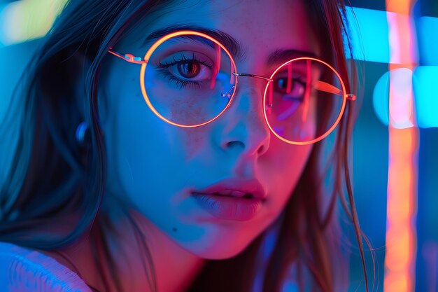 Premium Photo Gen Z Person Exploring Absurdist Fashion And Beauty