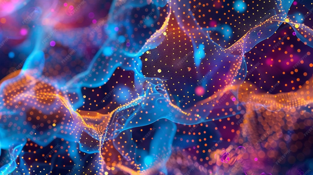 Generate an image featuring intricate small hexagonal structures crafted from interconnected ...