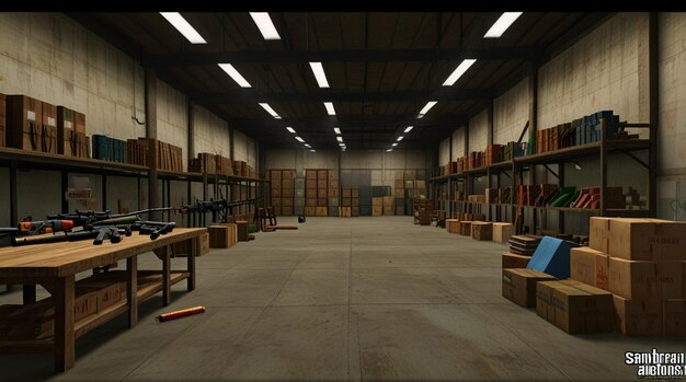Generate the interior of a warehouse | Premium AI-generated image Generate the interior of a warehouse | Premium AI-generated image