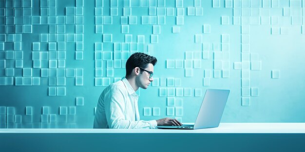 Generated illustration of the programmer or coder is working on the computer | Premium AI ...