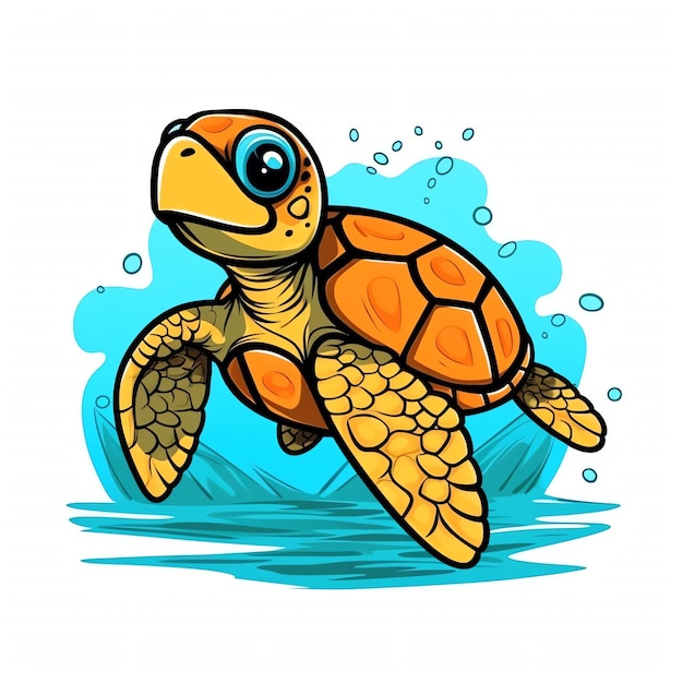 Premium Photo | Generative AI illustration of a cute turtle in cartoon ... Premium Photo | Generative AI illustration of a cute turtle in cartoon ...