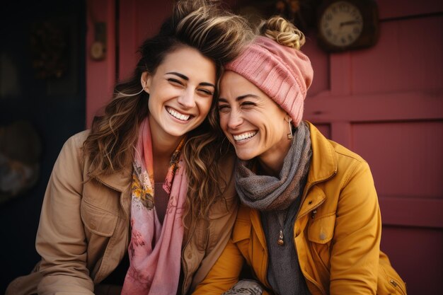 Premium Ai Image Generative Ai Illustration Of A Lesbian Couple