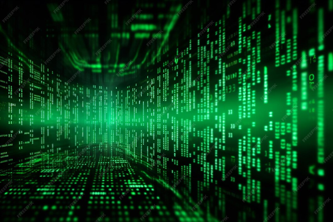 Premium Photo | Generative AI Image of Abstract Technology Background with Green Binary Matrix ...