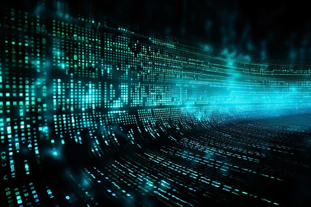 Premium Photo Generative Ai Image Of Digital Binary Data Processing With Computing System