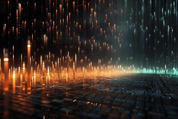 Premium Photo | Generative AI Image of Modern Technology Background with Bar Graph Binary Code ...