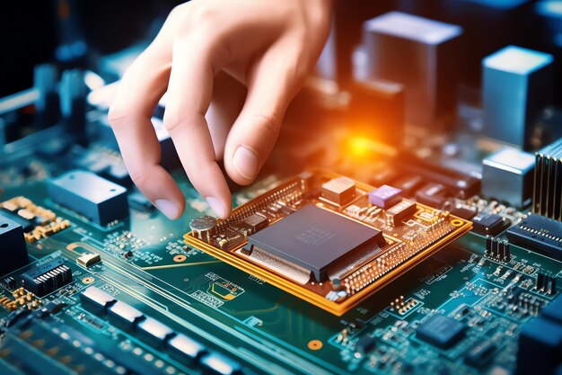 Premium AI Image | Generative AI Microchip production factory ... Premium AI Image | Generative AI Microchip production factory ...