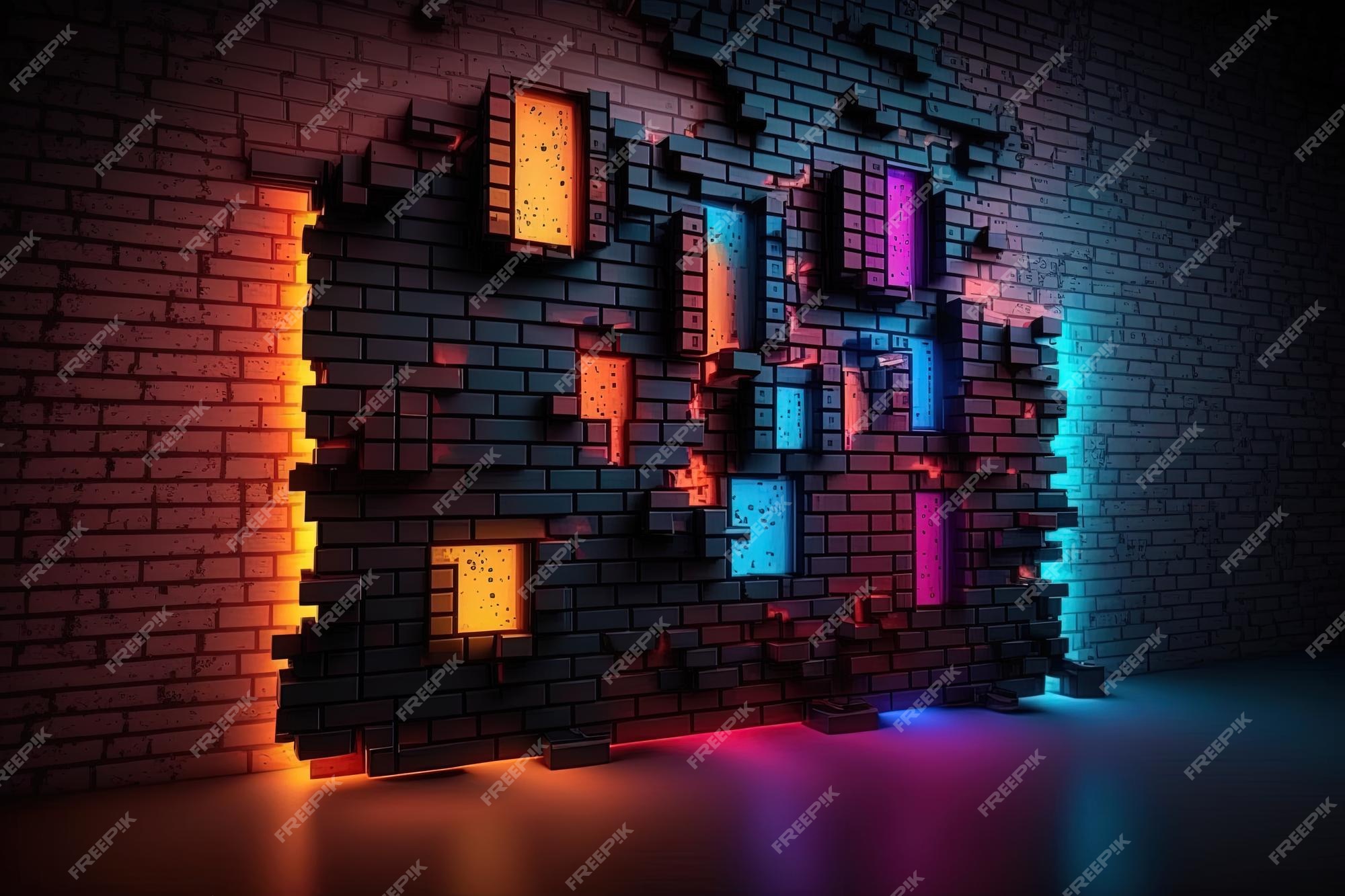 Premium Photo | Generative ai modern futuristic blank brick wall ... Premium Photo | Generative ai modern futuristic blank brick wall ...