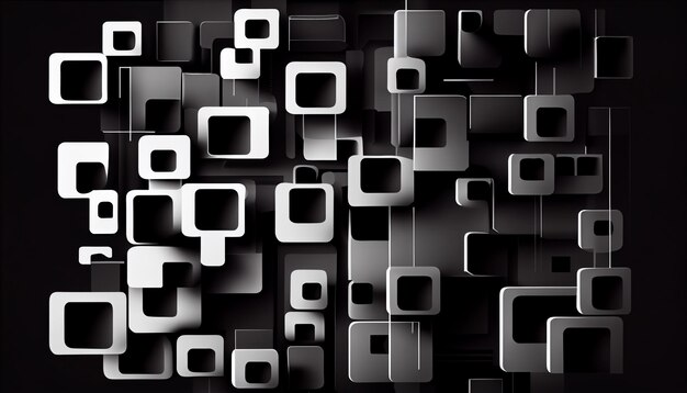 Premium AI Image | Generative AI Monochrome Overlap Abstract Square ... Premium AI Image | Generative AI Monochrome Overlap Abstract Square ...