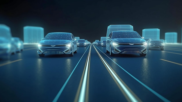 Premium AI Image | Generative AI and an onroad prototype of an electric car Premium AI Image | Generative AI and an onroad prototype of an electric car
