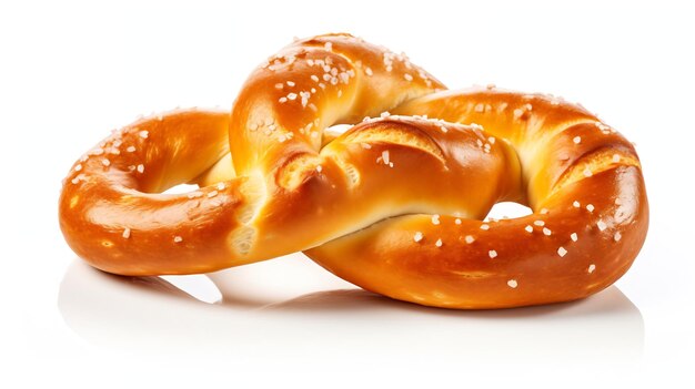 Premium Ai Image Generative Ai Pretzel On Isolated White Background