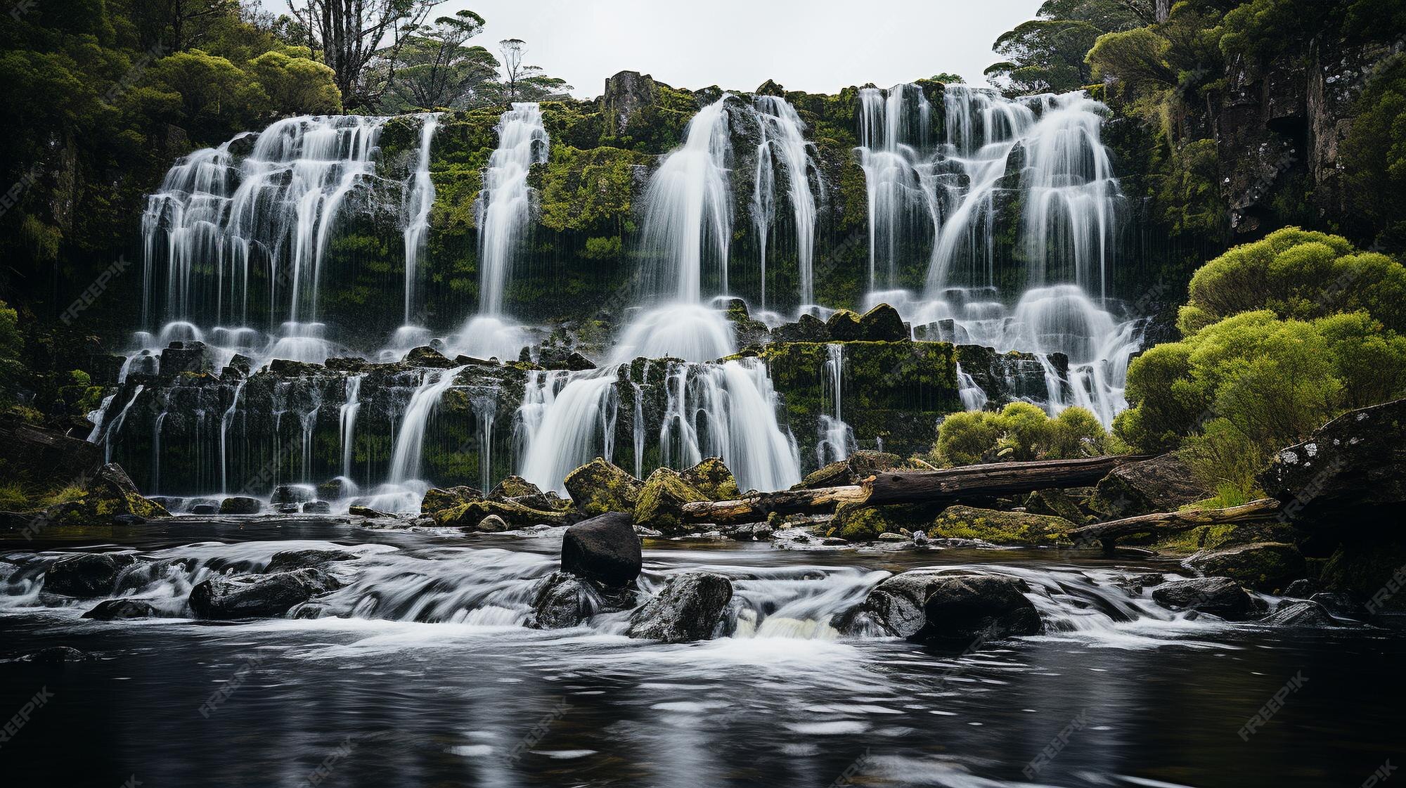 Premium AI Image | Generative AI Serenity Falls Premium AI Image | Generative AI Serenity Falls