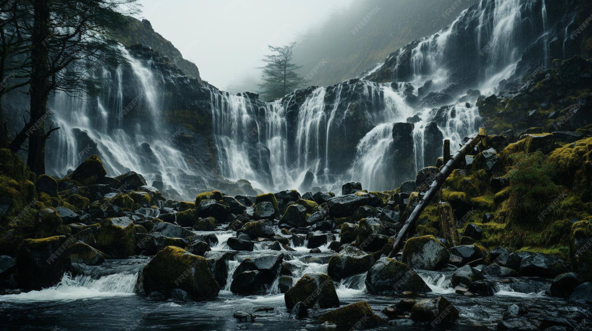 Premium AI Image | Generative AI Serenity Falls Premium AI Image | Generative AI Serenity Falls