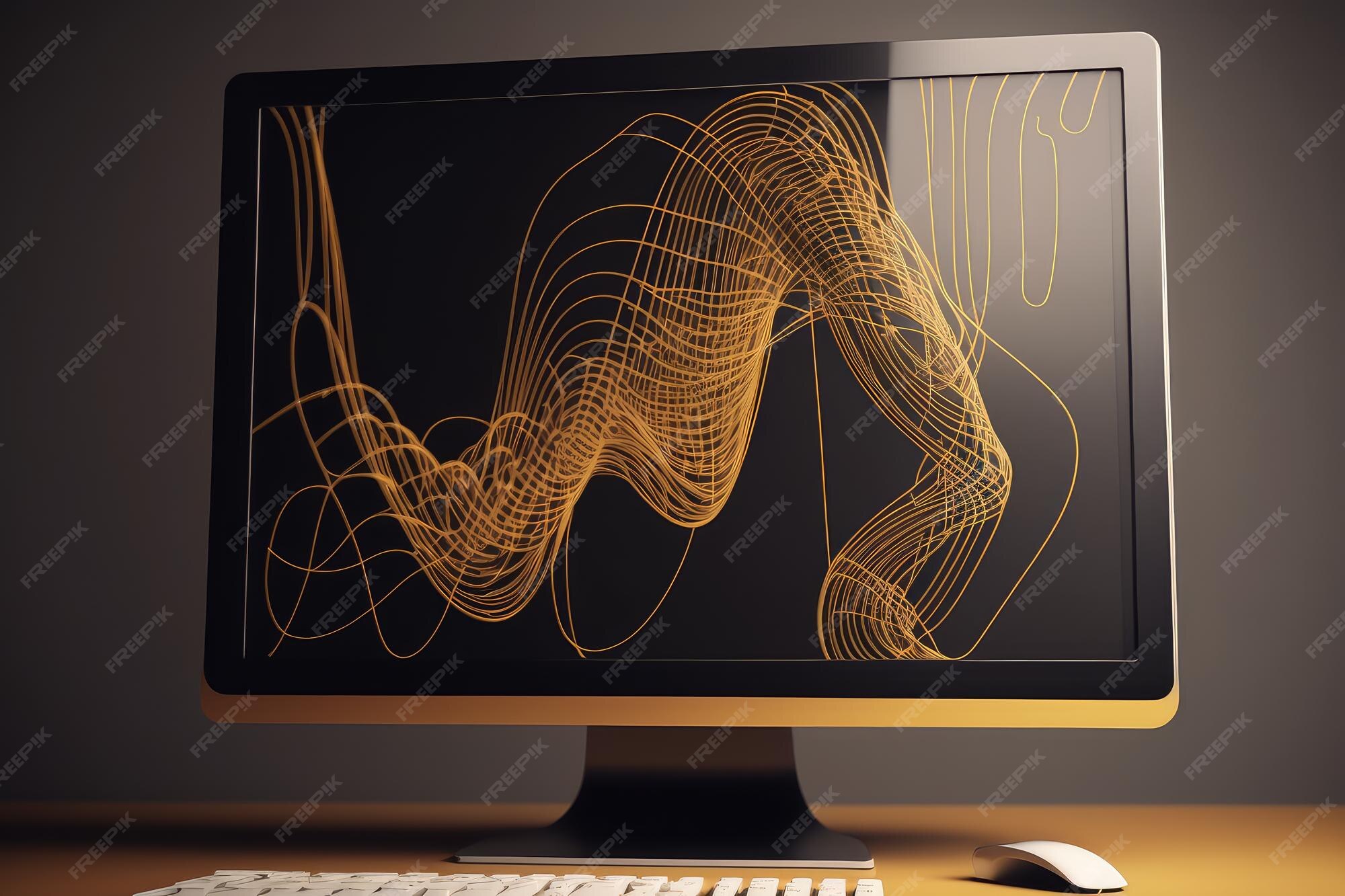 Premium Ai Image Genetic Programming Algorithm Creating Series Of Lines And Shapes On Computer