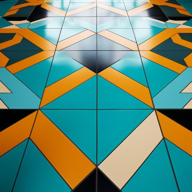 Premium Photo | Geometric Tile Design Bold Colors Sharp Angles And Symmetry Premium Photo | Geometric Tile Design Bold Colors Sharp Angles And Symmetry
