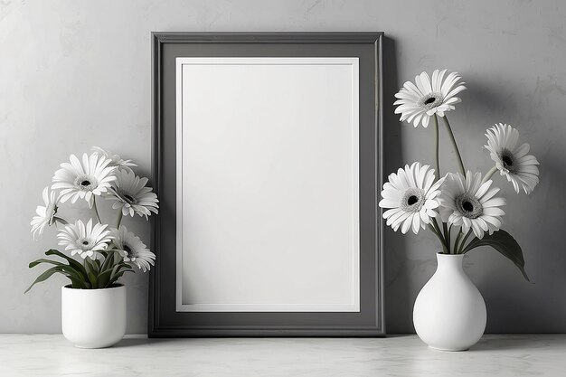 Premium Photo | Gerbera Gallery Grayscale Frame Mockup Premium Photo | Gerbera Gallery Grayscale Frame Mockup