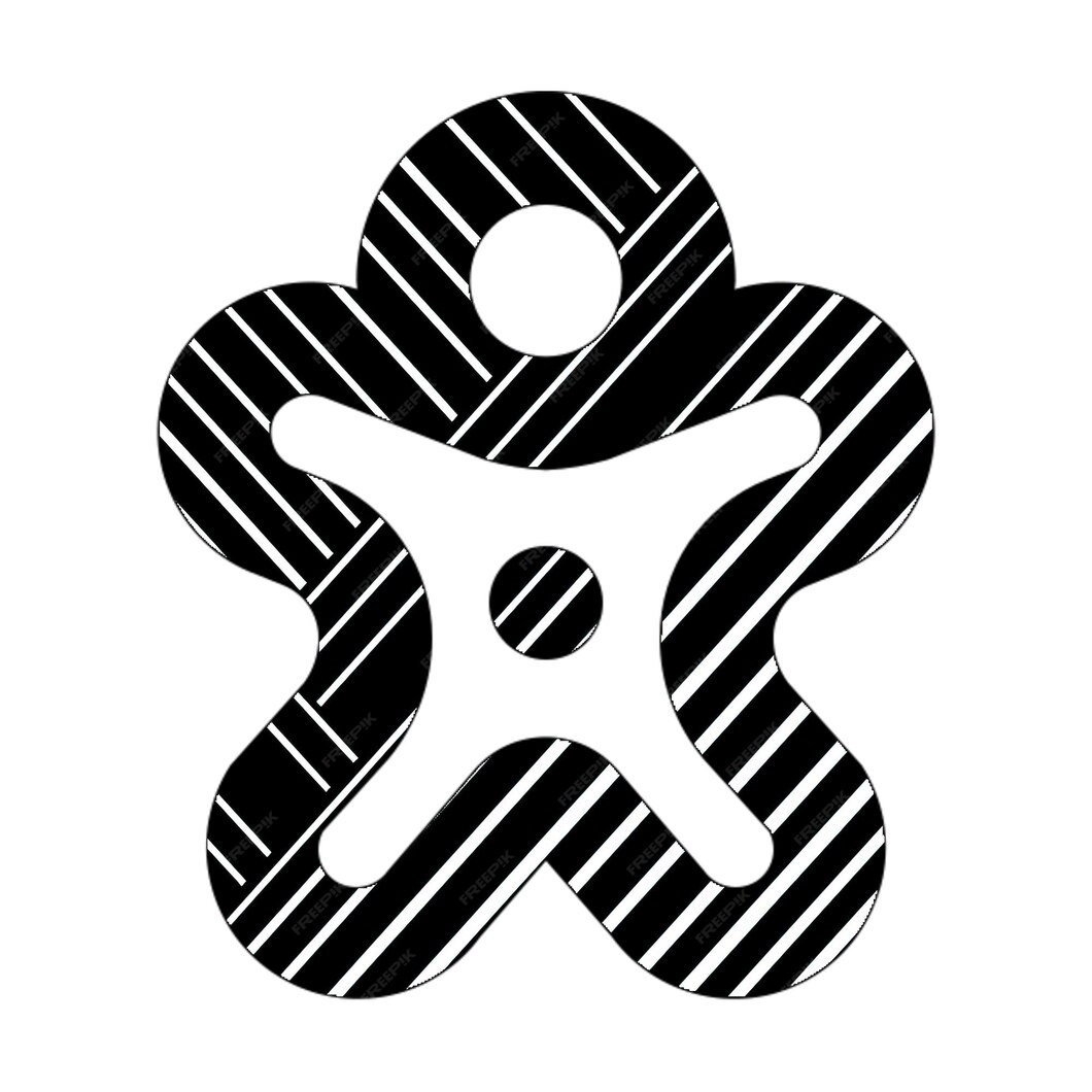 Premium Photo Gingerbread Man Icon Black White Diagonal Lines