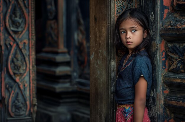 The girl in the doorway of the temple | Premium AI-generated image The girl in the doorway of the temple | Premium AI-generated image