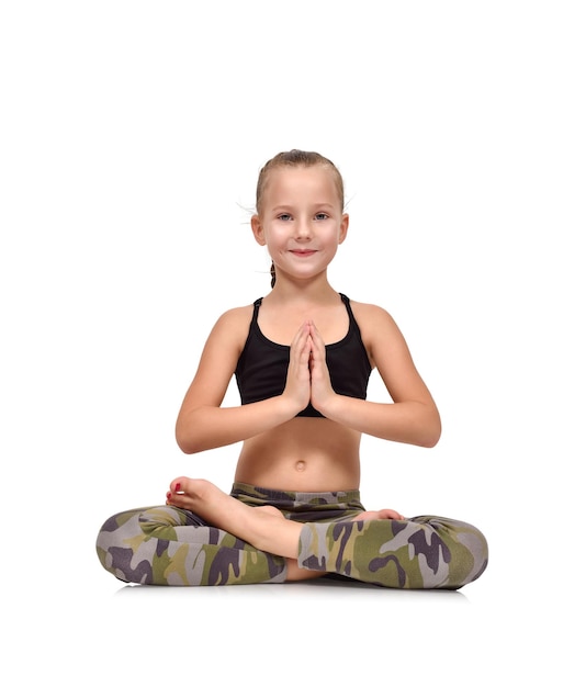 Premium Photo | Girl sitting lotus position Premium Photo | Girl sitting lotus position